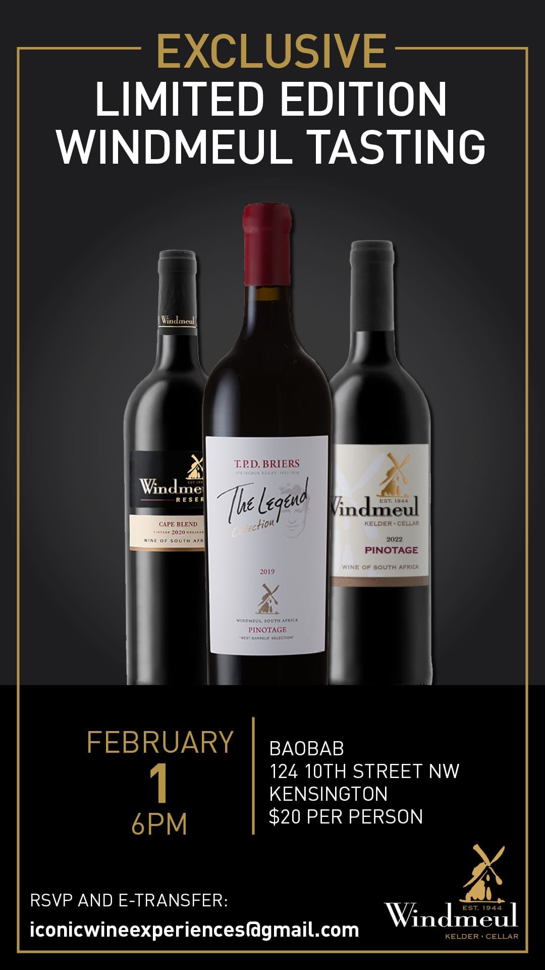 Windmeul Kelder's Inaugural Wine Tasting at Baobab, Calgary – Baobab NZ